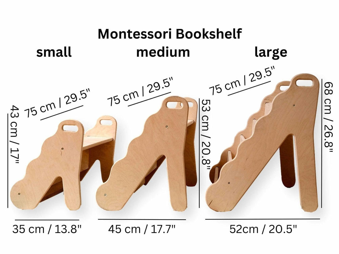 Wave Design Wooden Bookshelf / Small Size – Kidodido