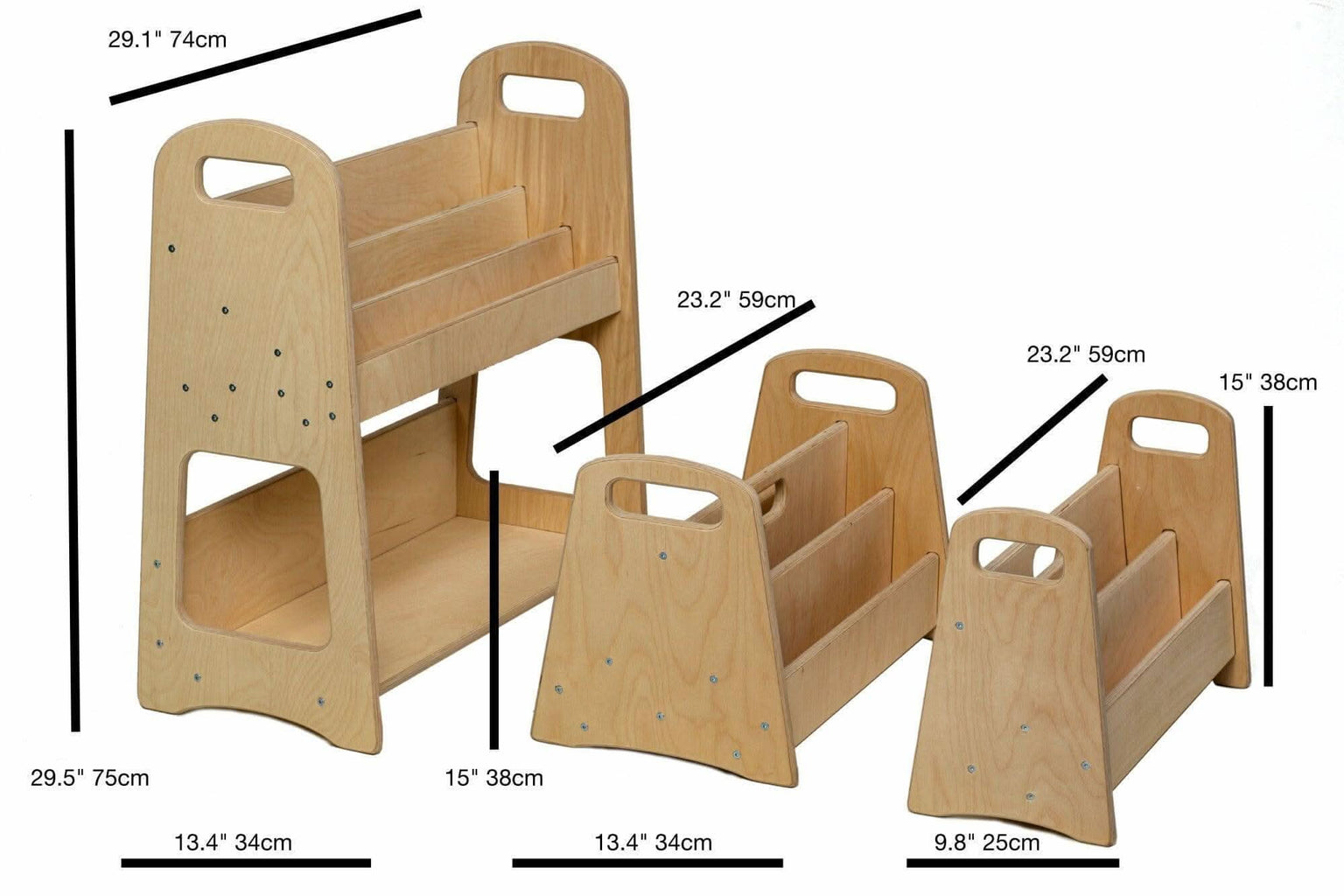 Kidodido Wooden Bookshelf: Small, Medium & Large Sizes