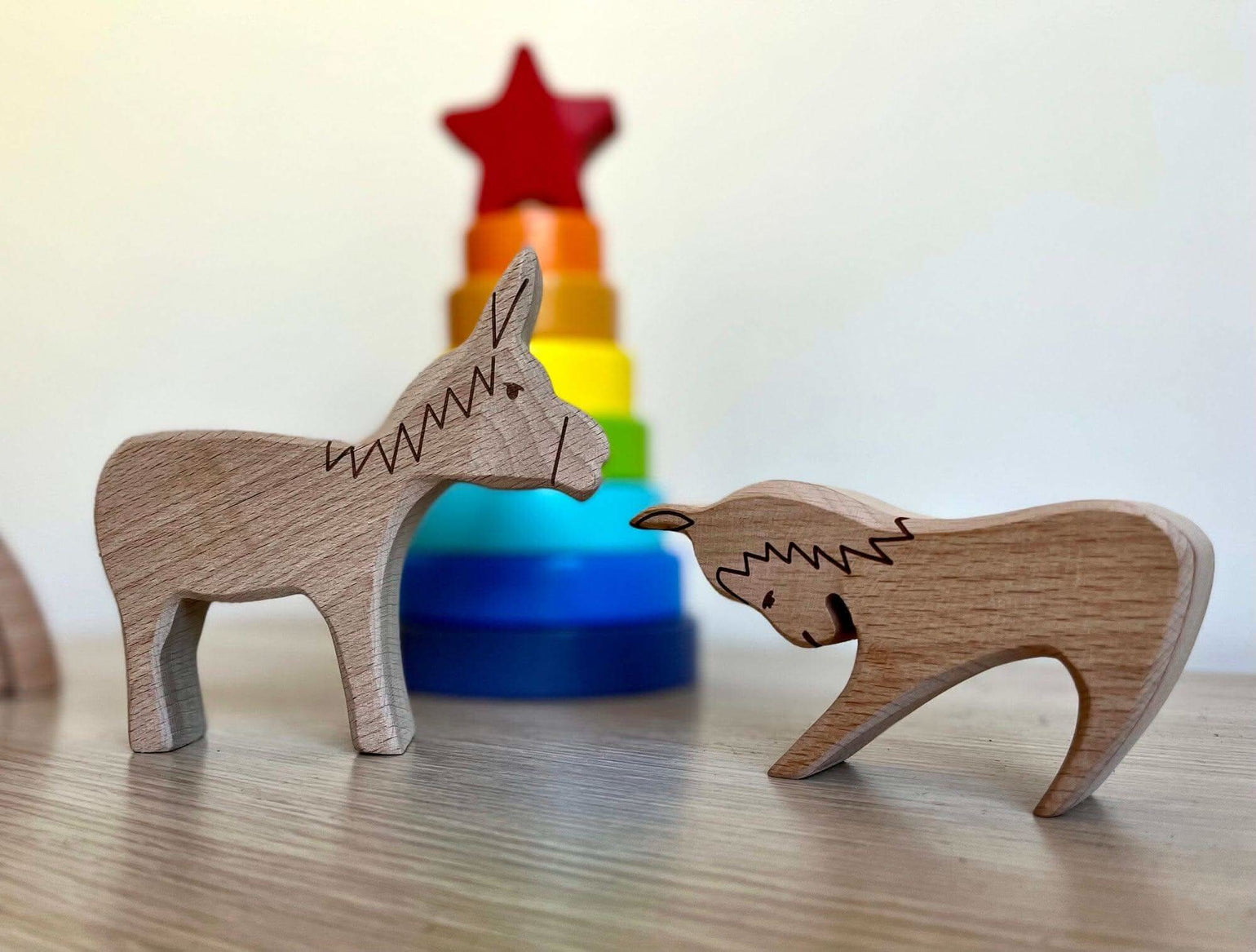 Artistic Wooden Farm Animals Set – Kidodido
